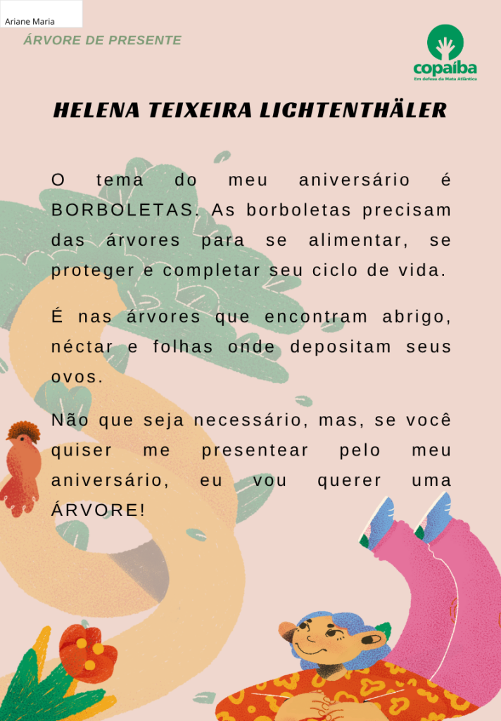 Aniversário de Helena Teixeira Lichtenthäler - Copaíba